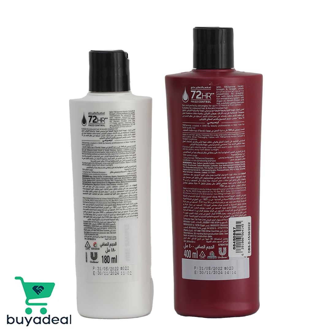 TRESemmé Keratin Smooth & Straight Shampoo with Argan oil, 400ml ...